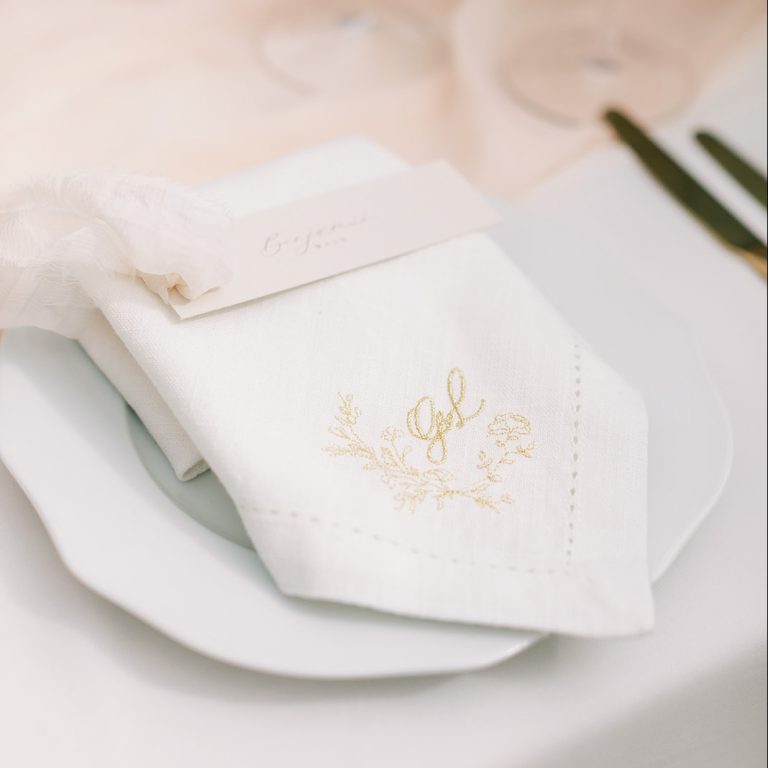 Custom wedding napkins | The Embroidered Napkin Company