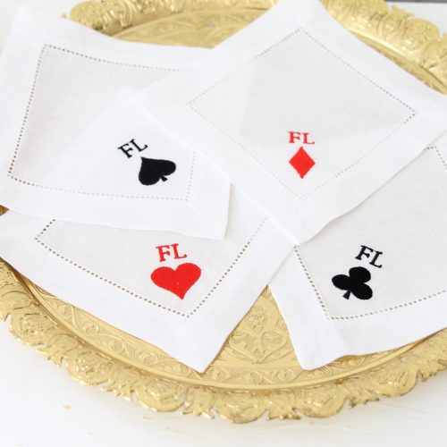 Playing Card Cocktail Napkins | The Embroidered Napkin Company