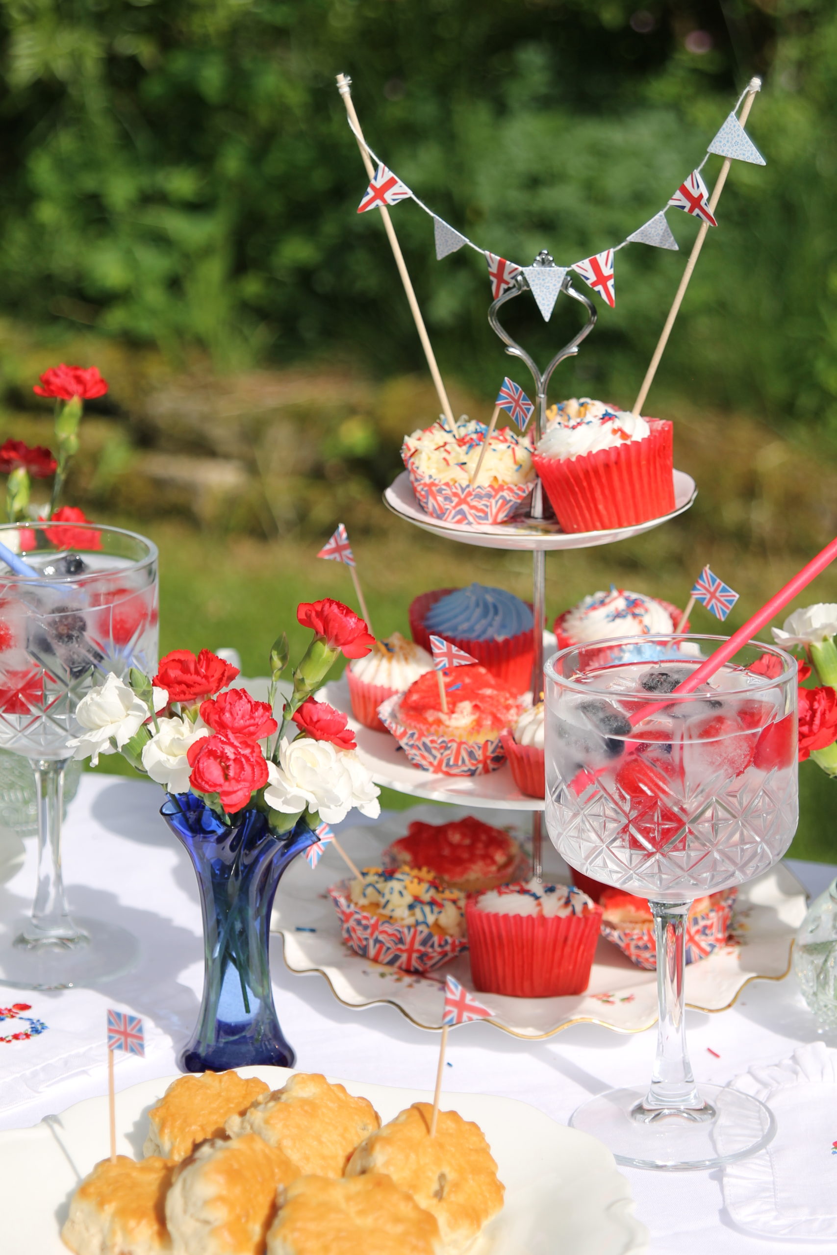 Red White and Blue Afternoon Tea | The Embroidered Napkin Company
