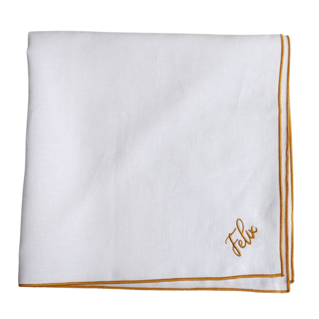 Personalised Washed Linen Napkins | The Embroidered Napkin Company