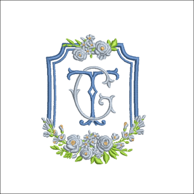 Wedding monogrammed crest napkin | The Embroidered Napkin Co