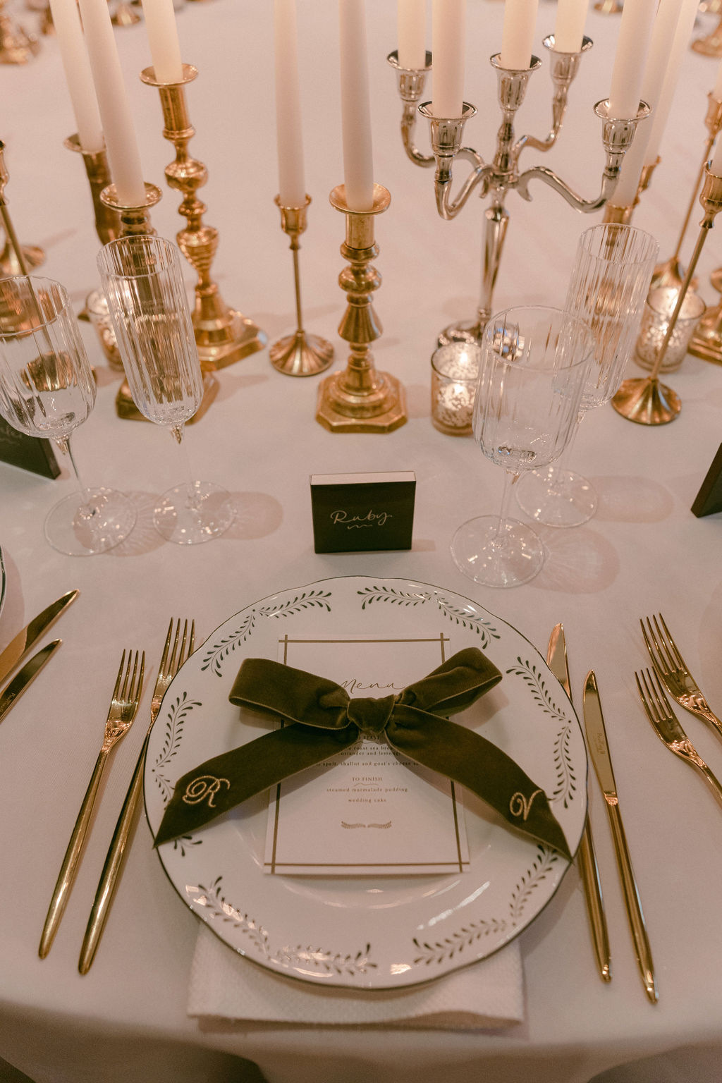 Candlelit Dinner Table Styling With Personalised Place Settings