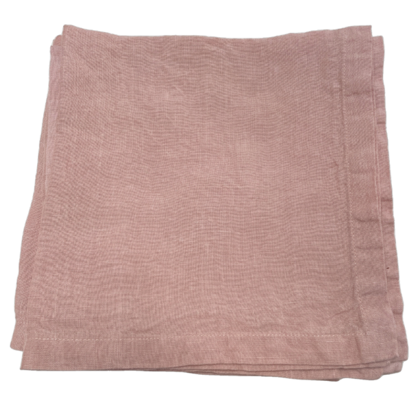 WASHED LINEN - Dust pink napkin | Embroidered Napkin Co